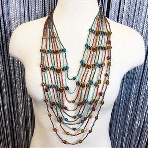 Jewelry | Multistrand Rainbow Boho Necklace | Poshmark